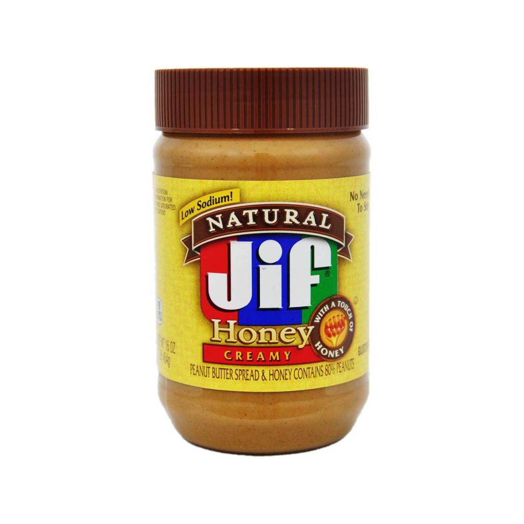 کره بادام زمینی با عسل کم سدیم ۴۵۰ گرم جیف - jif