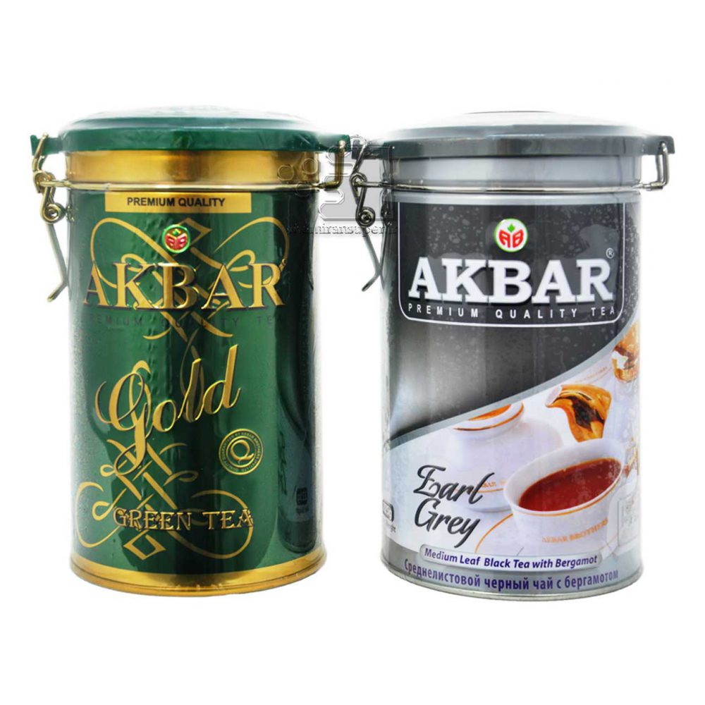 چای سیاه عطری قوطی فلزی ۲۰۰ گرم اکبر – akbar